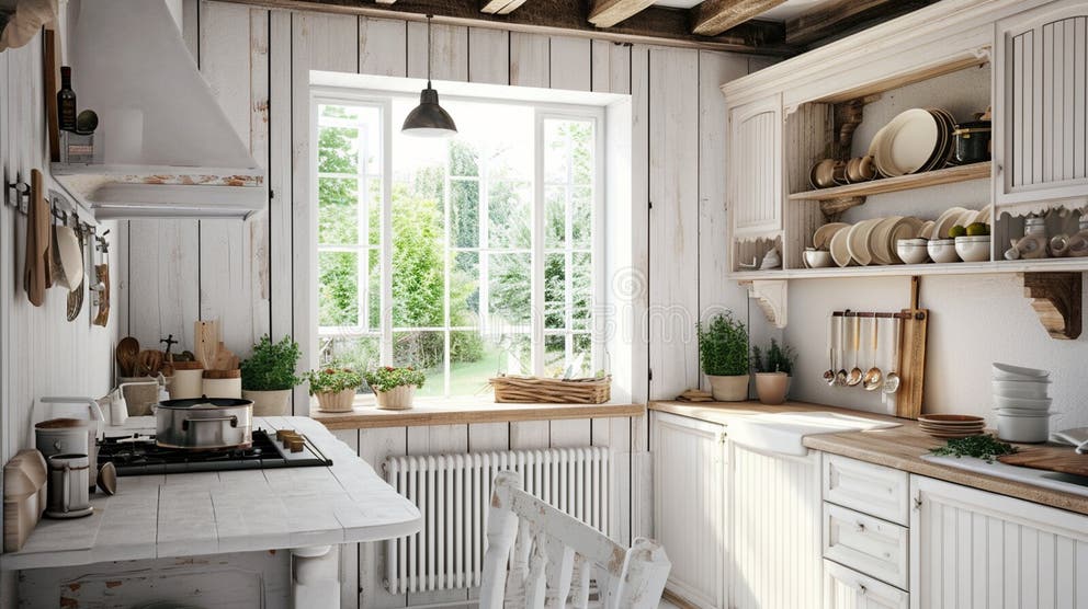 Interior of Kitchen in Rustic Style with Vintage Kitchen Ware and ...