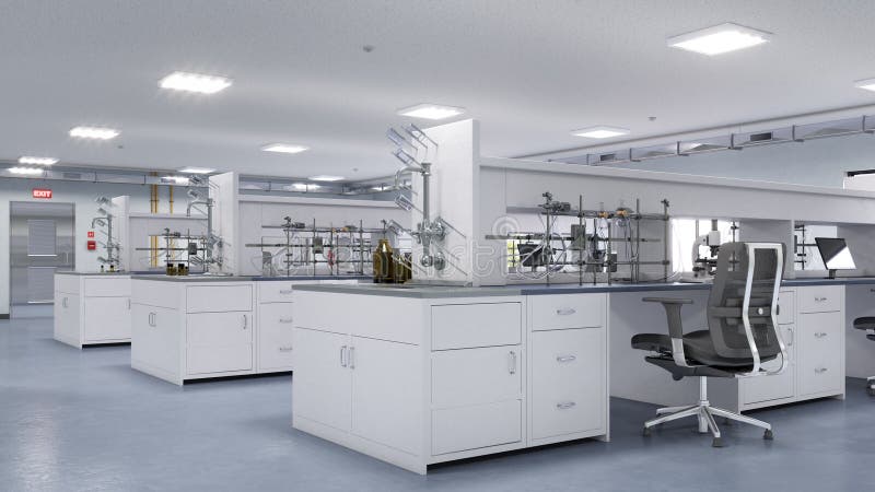 Interior of Laboratory Workplace. Chemical Laboratory Stock ...