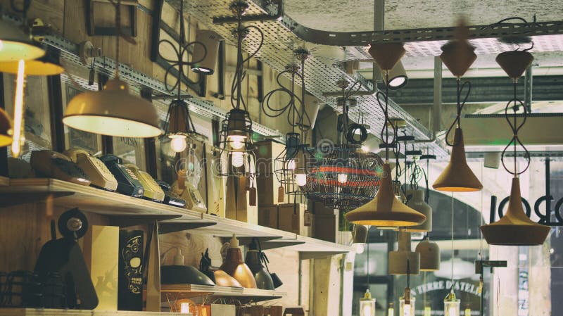 Interior of lamp shop stock image. Image of style, interior - 196528295