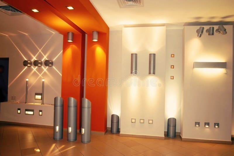 Interior with lamps stock image. Image of designer, beautiful - 49309569