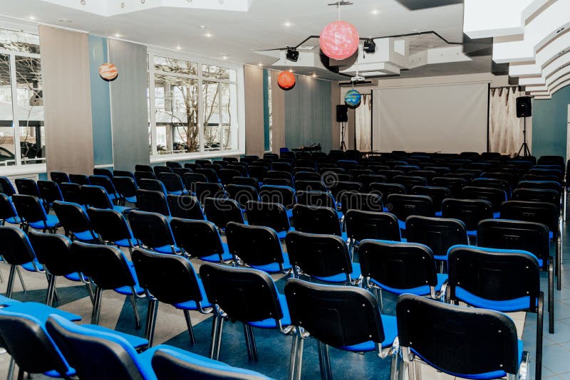 Interior of Large Classroom, Student Class at Institute, Conference ...
