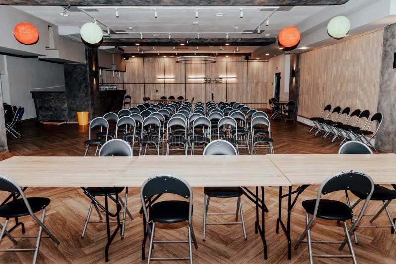 Interior of Large Classroom, Student Class at Institute, Conference ...