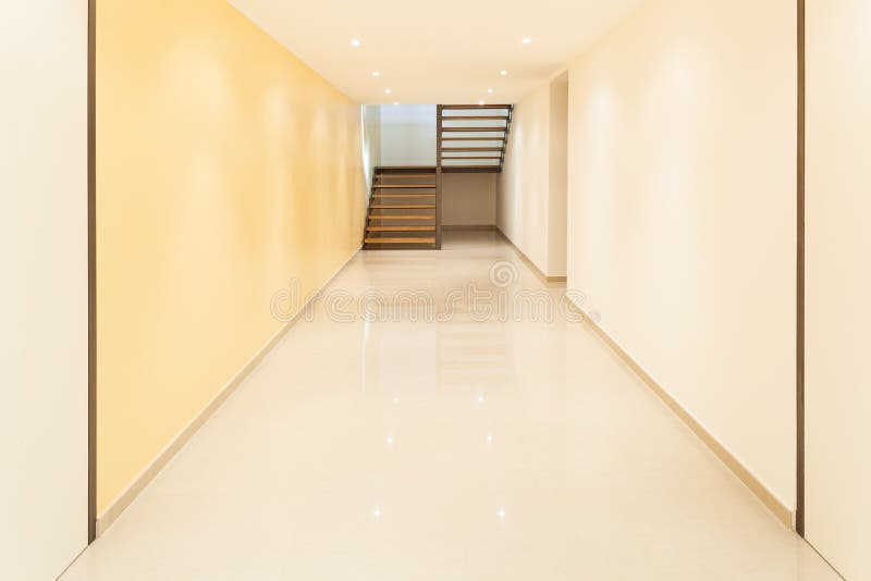 Interior, large corridor stock image. Image of tile, step - 47583065
