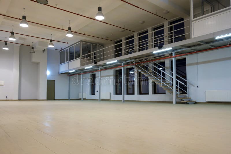 Interior of a Large Empty Room Stock Image - Image of industry ...