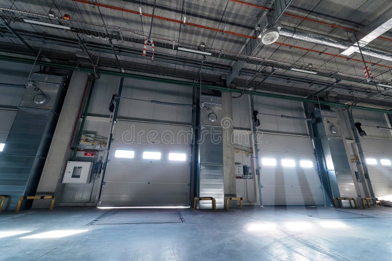 Warehouse Gate in a Distributed Center Stock Photo - Image of hall ...