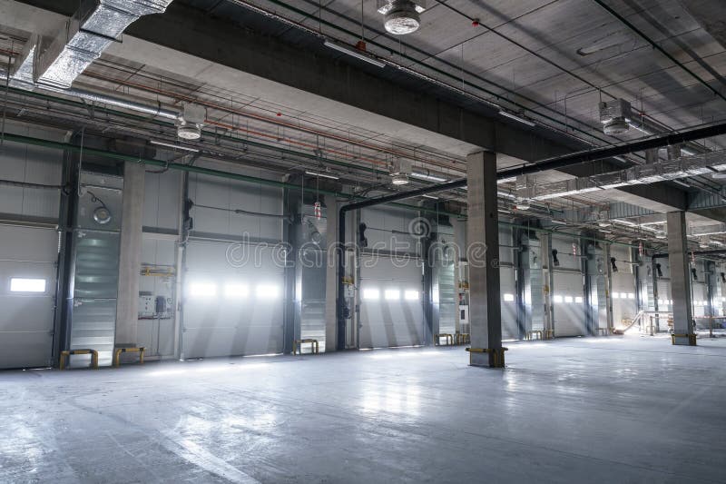 Interior of a Large Industrial Warehouse Stock Photo - Image of store ...
