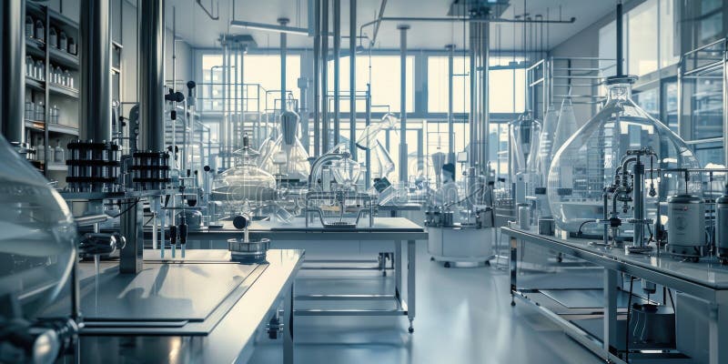Interior of a Large Laboratory with Various Equipment. Suitable for ...