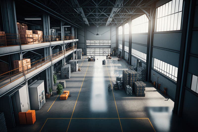 Interior of a Large Logistics Warehouse. Ai Generative Stock ...