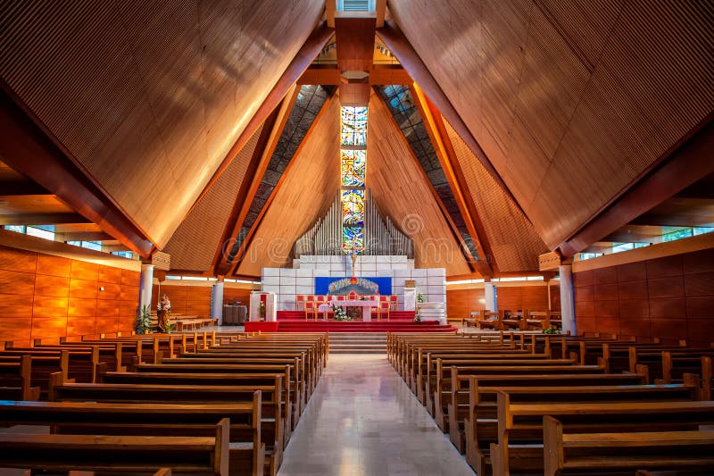 Interior of Large Modern Catholic Cathedral Editorial Photography ...
