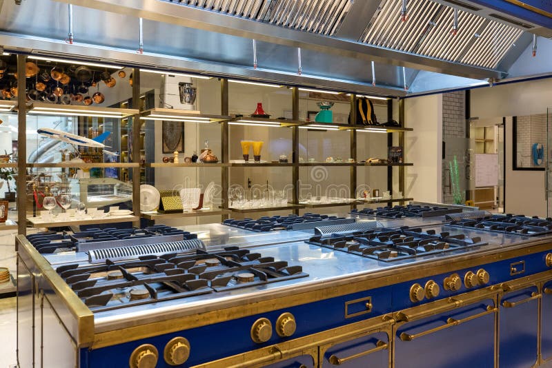 Interior of Large Modern Kitchen Stock Image - Image of large, space ...