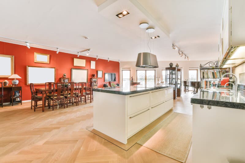 Large studio apartment stock image. Image of home, elegance - 235070701