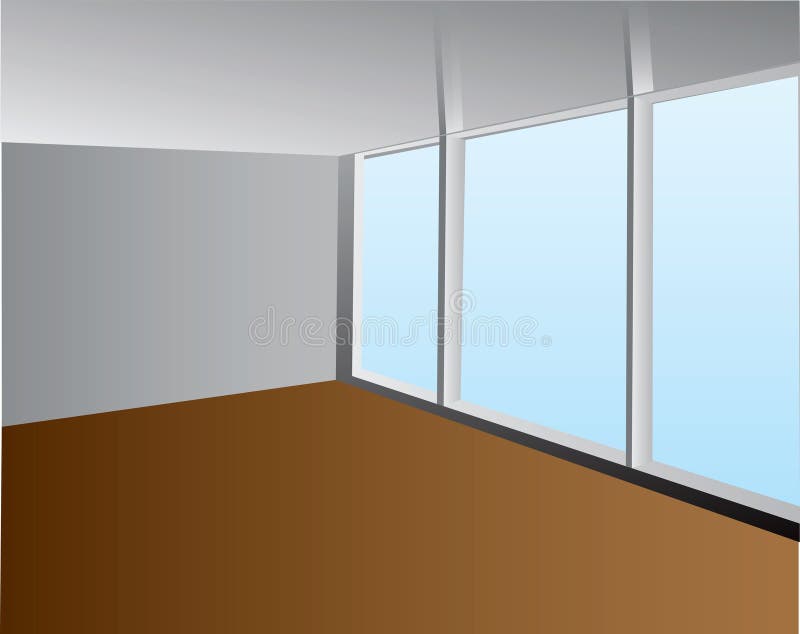 Interior with a Large Window Stock Vector - Illustration of ...