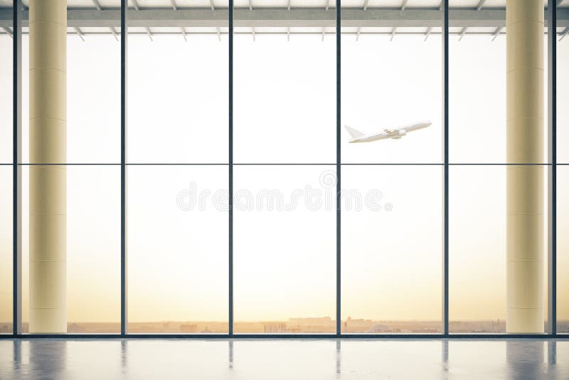 Interior large windows stock illustration. Illustration of luxury ...