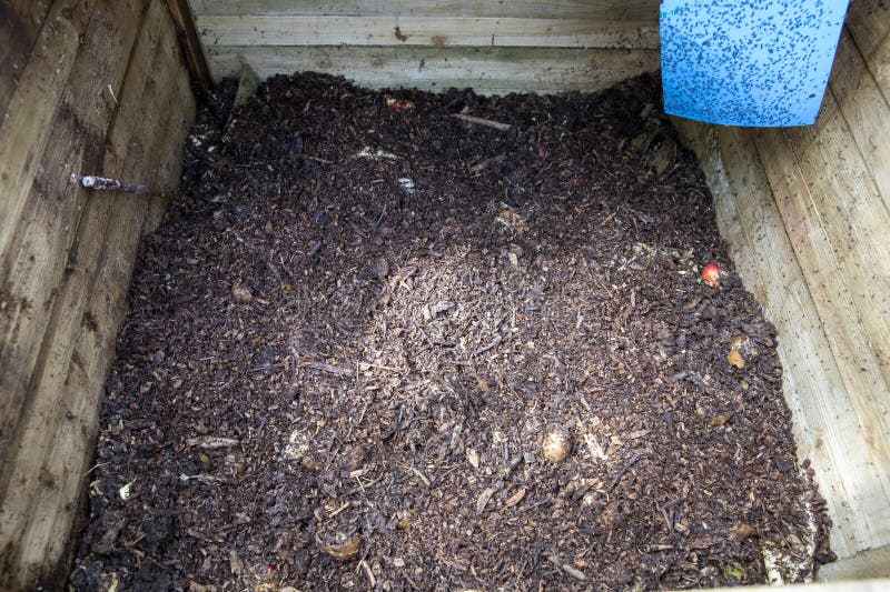 Interior of a Large Wooden Compost Bin Stock Photo - Image of leaf ...
