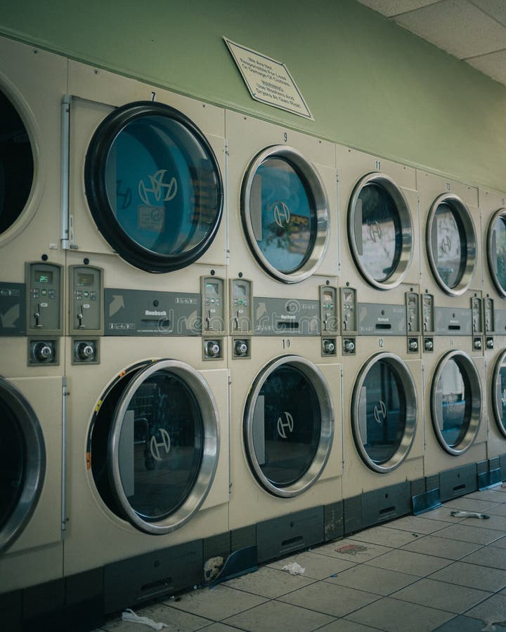 Interior of a Laundromat, Ossining, New York Stock Image - Image of ...