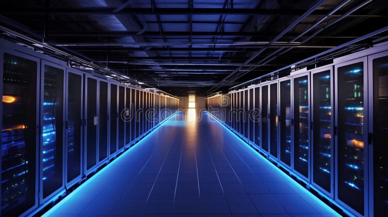 Interior Layout of Data Center Stock Photo - Image of connection ...