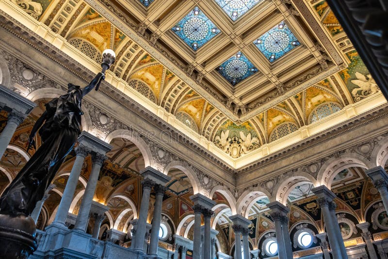 Interior of the Library of Congress in Washington D.C Editorial ...