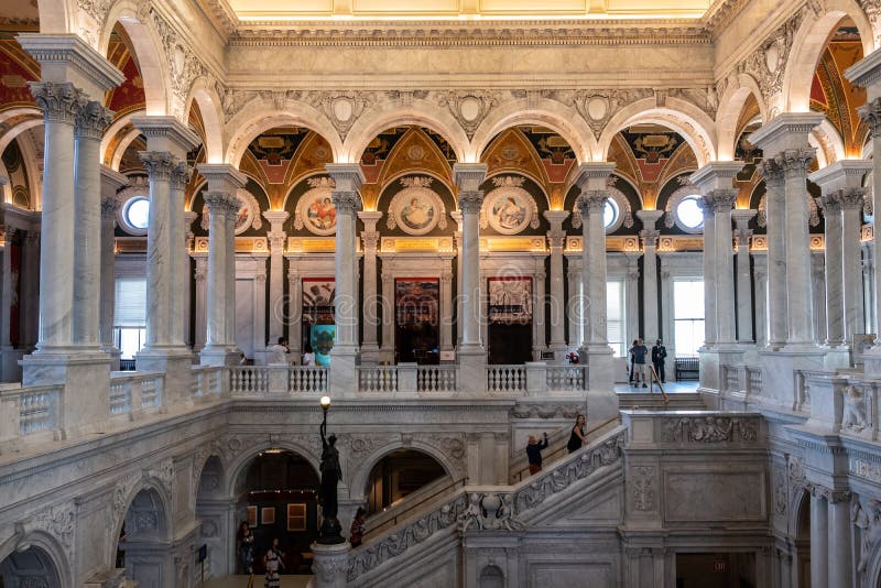 Interior of the Library of Congress in Washington D.C Editorial ...