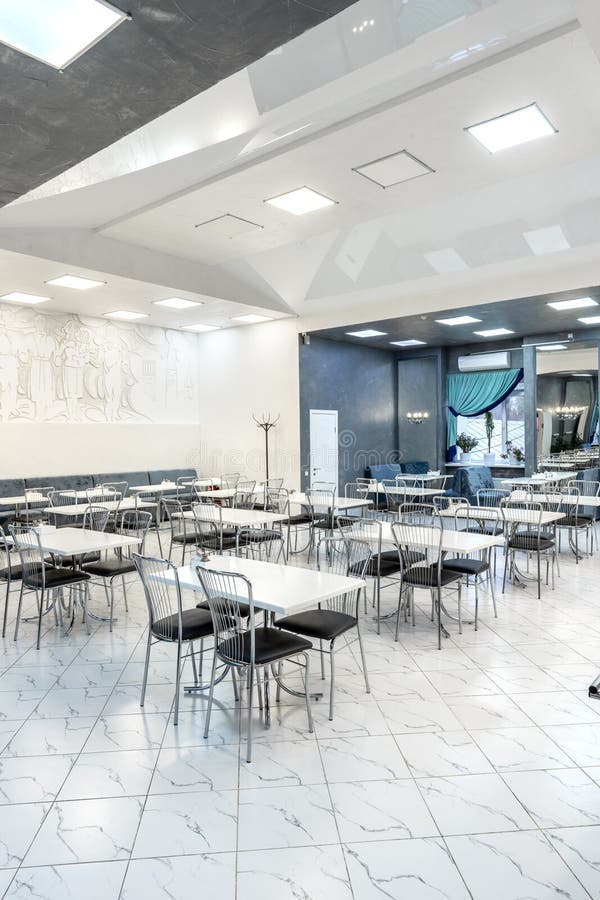 Interior of Light Colored Canteen at the Business Center Stock Photo ...