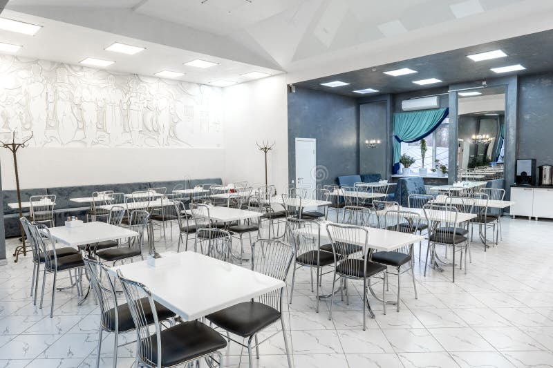 Interior of Light Colored Canteen at the Business Center Stock Image ...