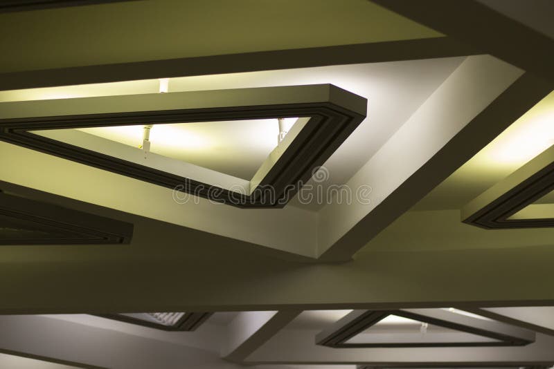 Interior Light. Lamp is Triangular Stock Photo - Image of bright, shape ...