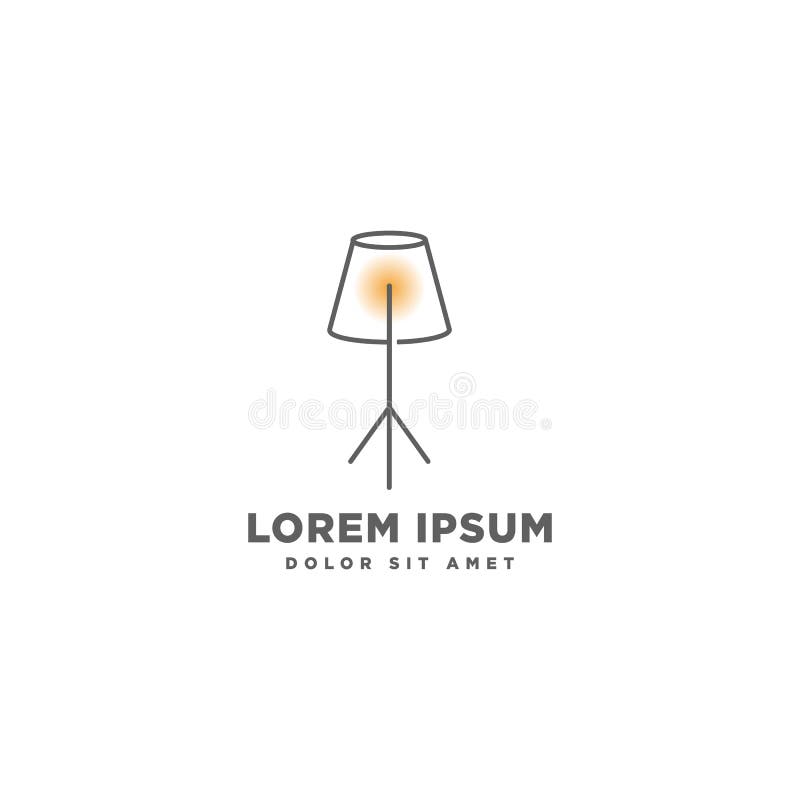 Interior Light Logo Design with Line Style Vector Illustration Stock ...