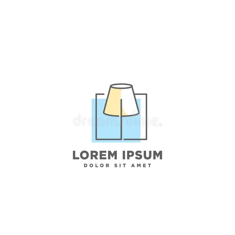 Interior Light Logo Design with Line Style Vector Illustration Stock ...