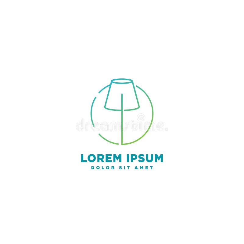 Interior Light Logo Design with Line Style Vector Illustration Stock ...