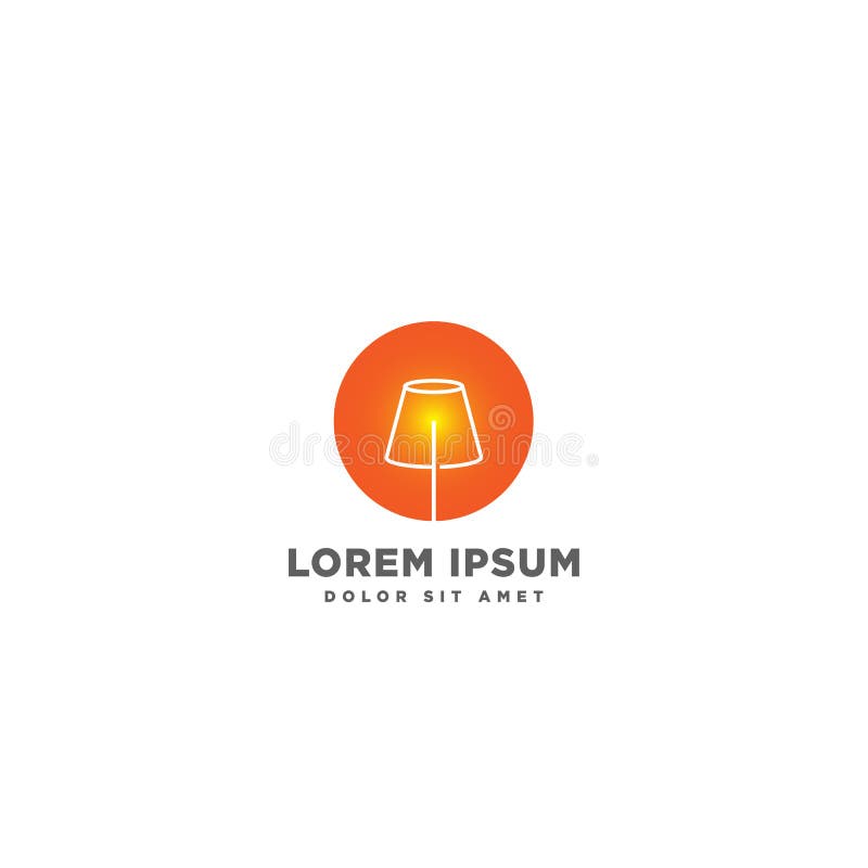 Interior Light Logo Design with Line Style Vector Illustration Stock ...
