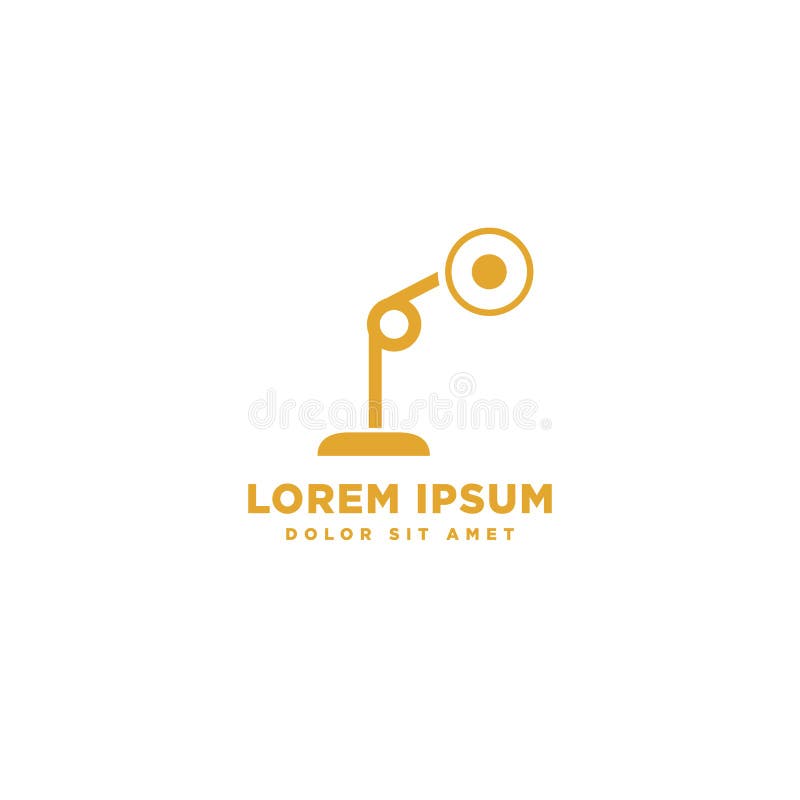 Interior Light Logo Design with Line Style Vector Illustration Stock ...