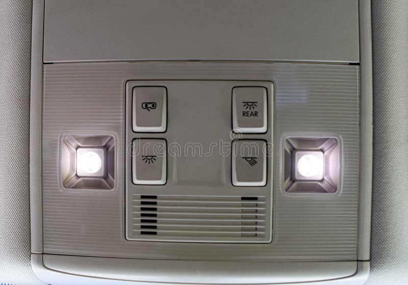Interior Lighting in a Modern Car. Led Lamp, Close-up Stock Image ...