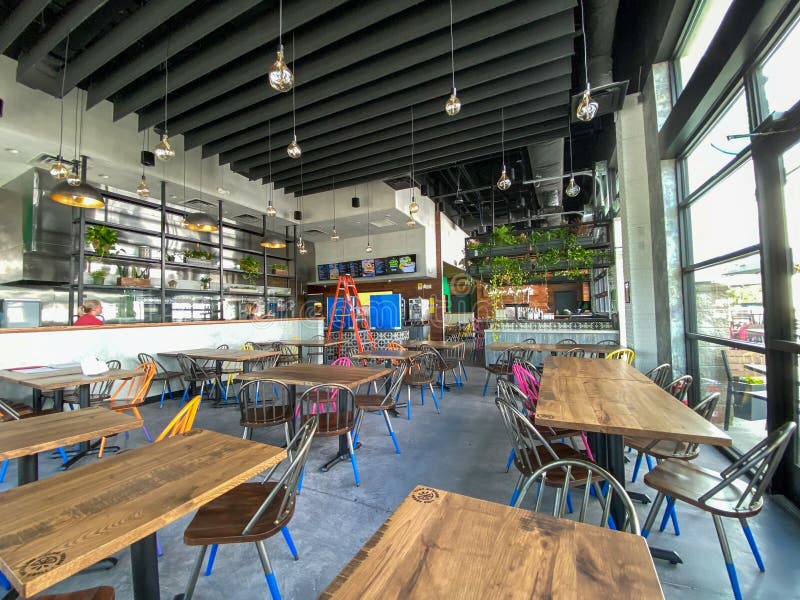 The Interior of a Lime Fresh Mexican Grill in Orlando, FL Editorial ...