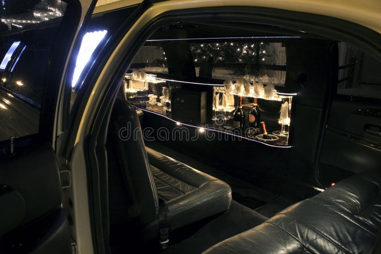 Interior of a limousine stock image. Image of alcohol - 21824773