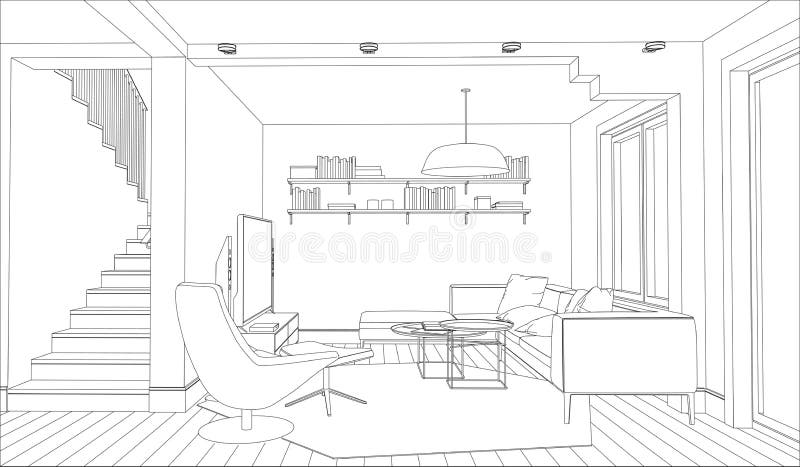 Interior stock vector. Illustration of project, indoors - 55451829