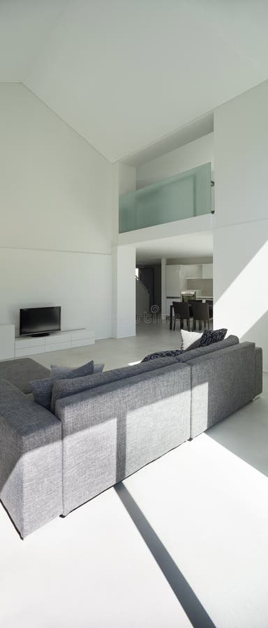 Interior, Living Room with Sofa Stock Image - Image of contemporary ...