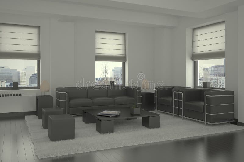 Interior Living Room stock image. Image of furniture - 53681459