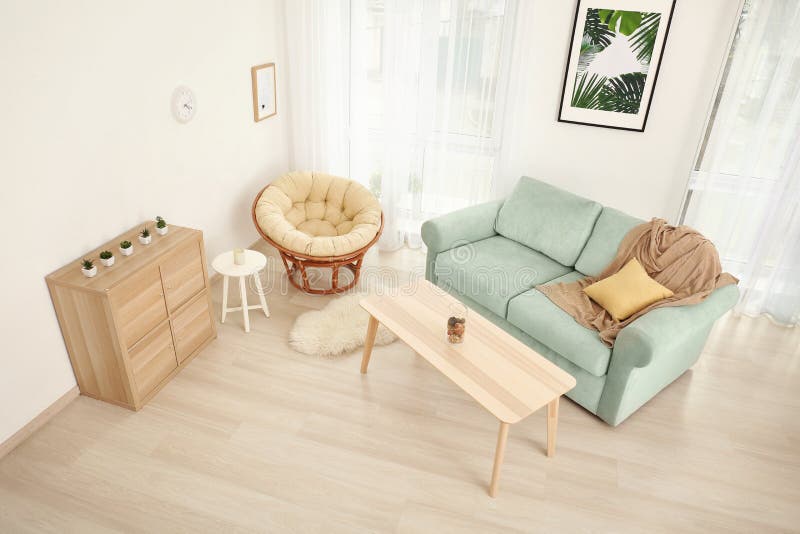 Interior of Living Room, View through CCTV Camera Stock Image - Image ...