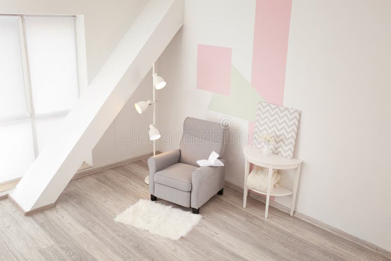 Interior of Living Room, View through CCTV Camera Stock Photo - Image ...