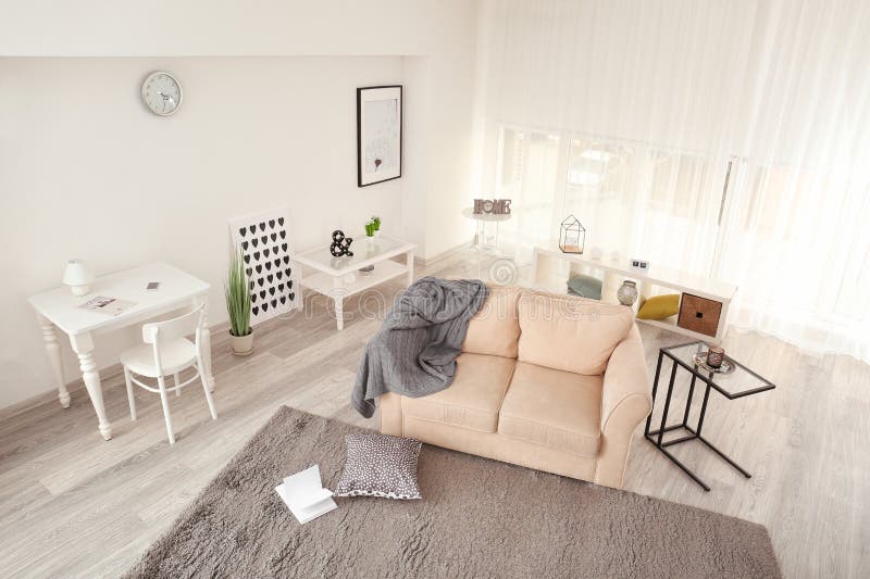 Interior of Living Room, View through CCTV Camera Stock Image - Image ...