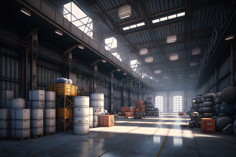 Interior of Logistic Center S Warehouse. Generative AI Stock ...