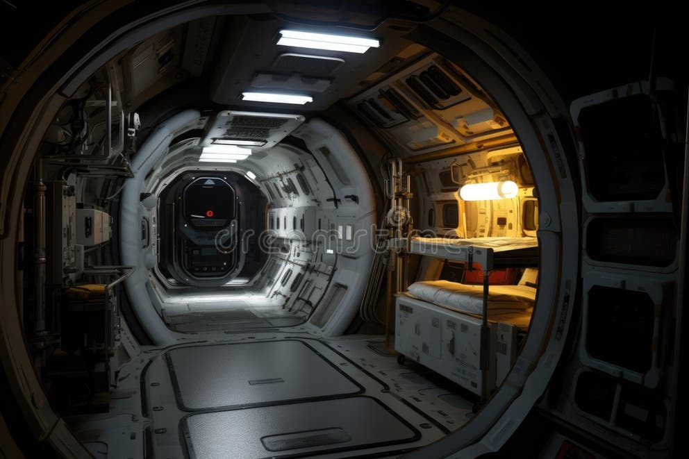 Interior of a Lunar Base Habitat Module Stock Illustration ...