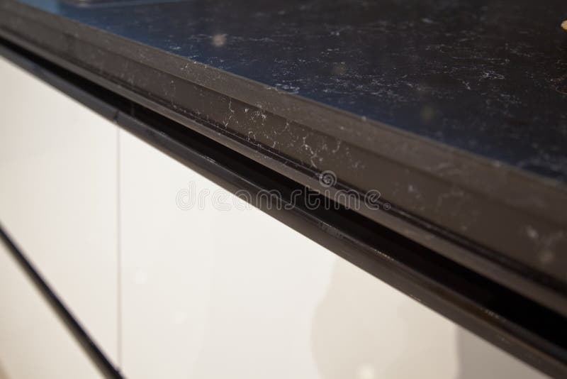 Interior of Luxurious Modern Kitchen and Granite Marble Corner Detail ...