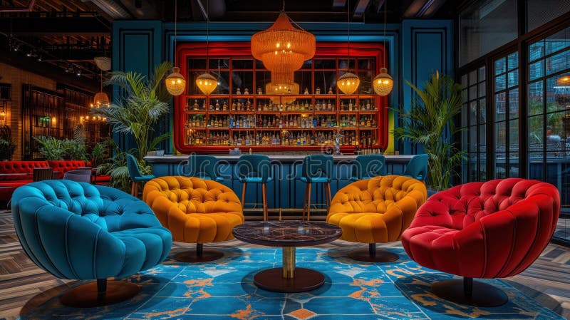 Interior of luxury bar stock illustration. Illustration of lifestyle ...