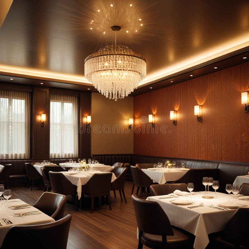 Interior of Luxury Elegant Modern Fine Dining Restaurant Stock ...