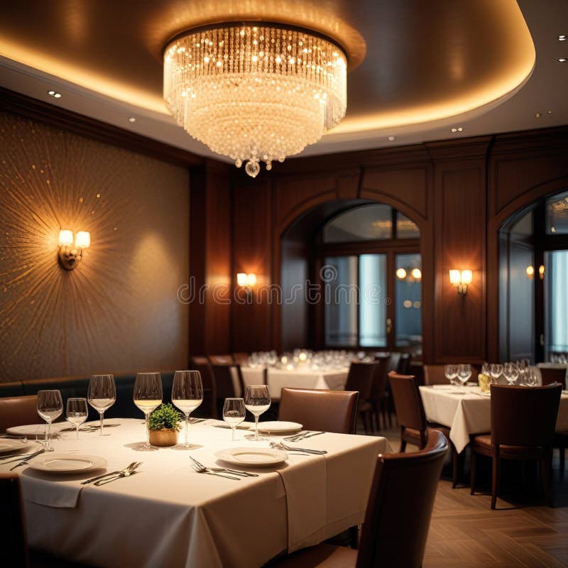 Interior of Luxury Elegant Modern Fine Dining Restaurant Stock ...