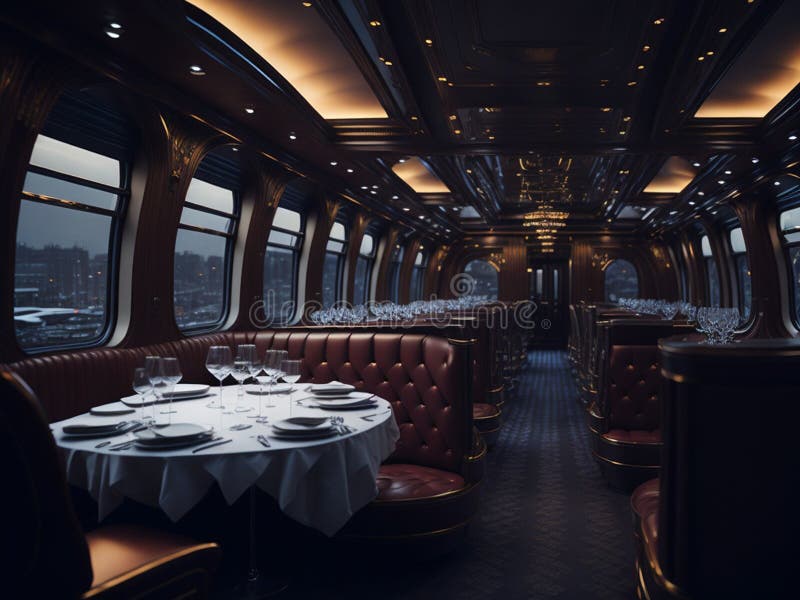 Interior of a Luxury Restaurant on a Train. Stock Illustration ...