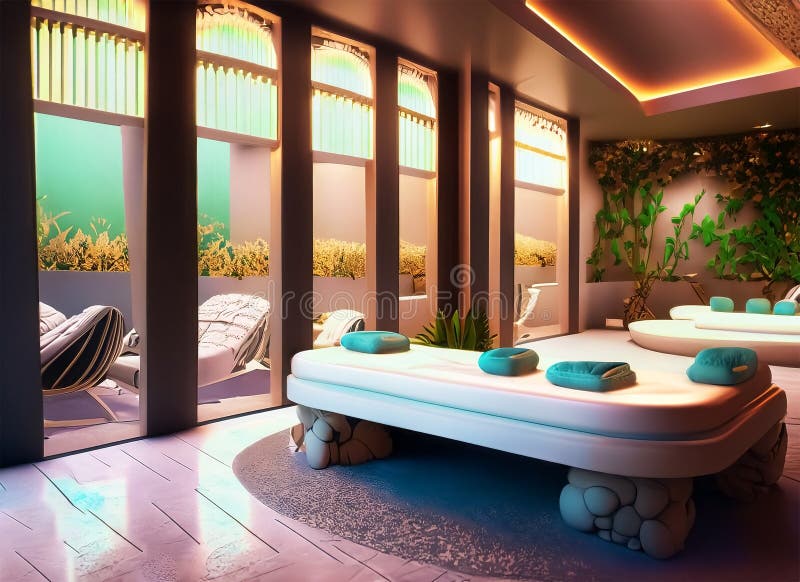 Interior of Luxury Spa Lounge at Resort. Generated AI Stock ...