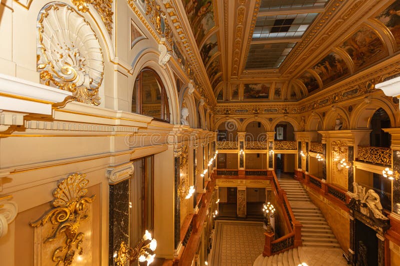 Interior of Lviv National Opera. Foyer Editorial Image - Image of ...