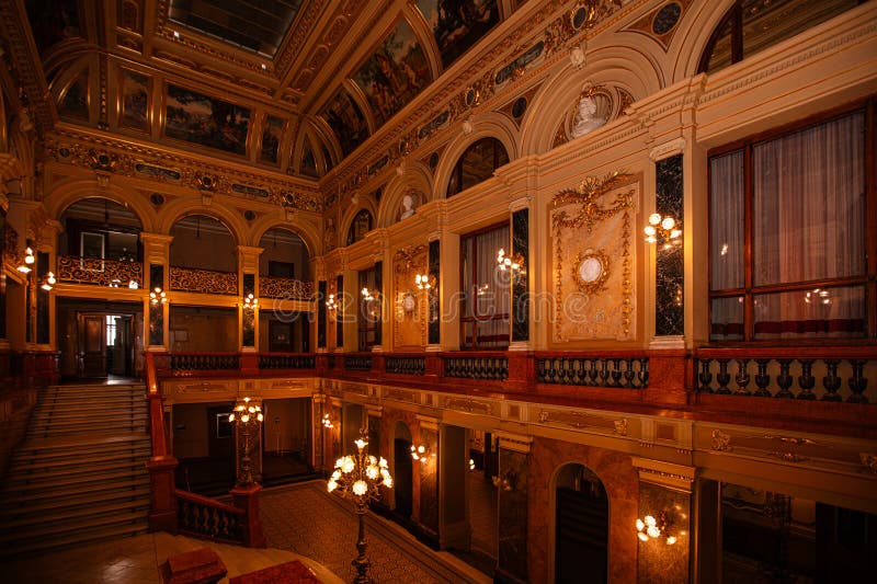 Interior of Lviv National Opera. Foyer Editorial Photo - Image of ...