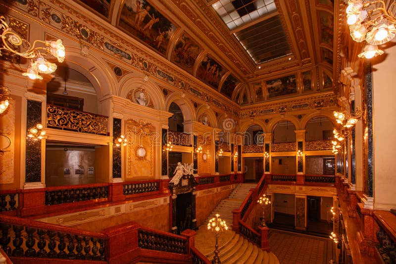 Interior of Lviv National Opera. Foyer Editorial Image - Image of ...
